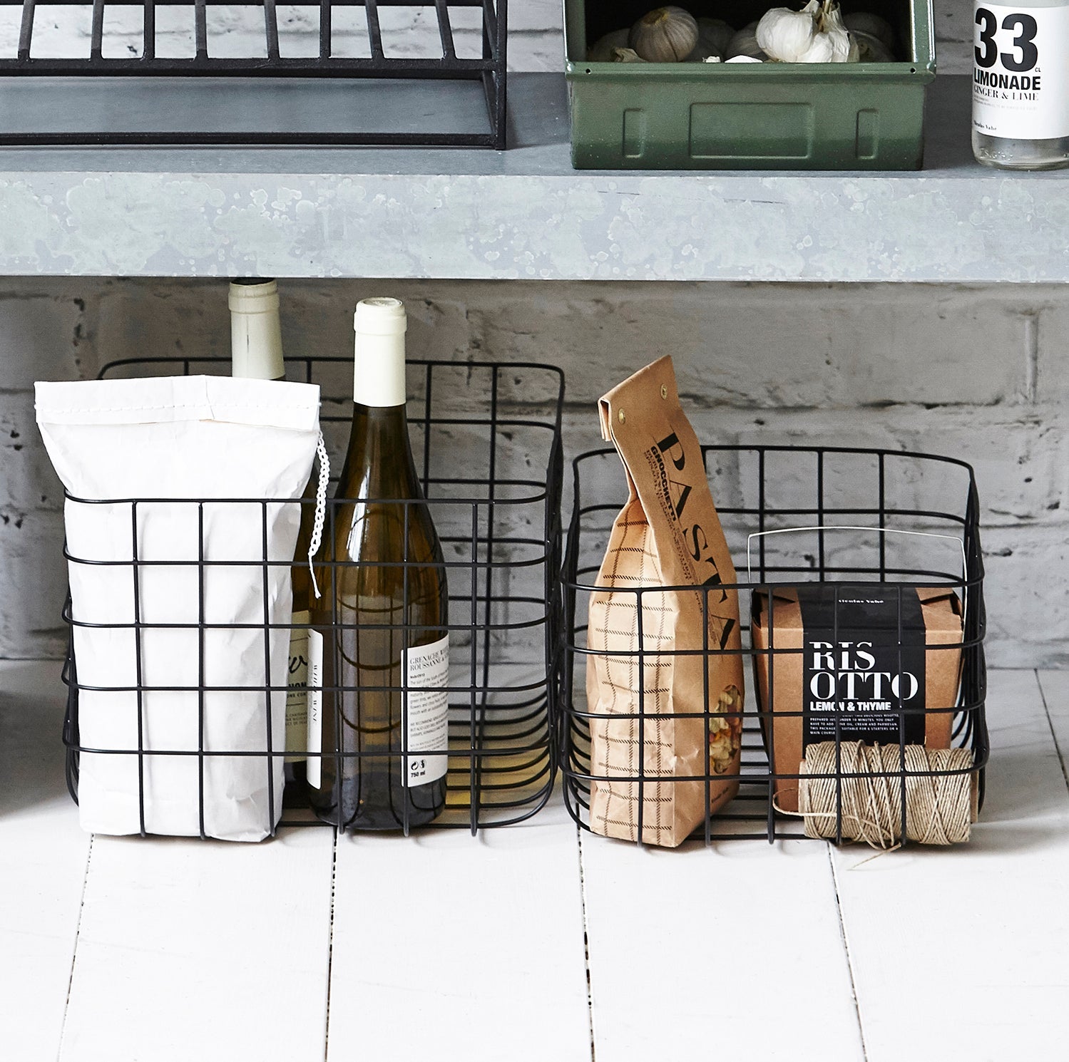 Set of Simple Wire Baskets